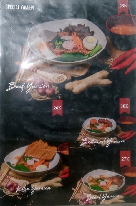 Menu at Ramen Bajuri Lengkong restaurant, Bandung, Jl. Sasak Gantung Jl ...