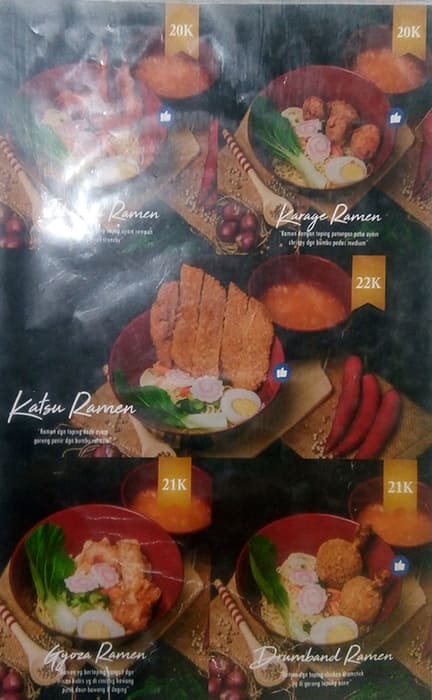 Menu at Ramen Bajuri Lengkong restaurant, Bandung, Jl. Sasak Gantung Jl ...