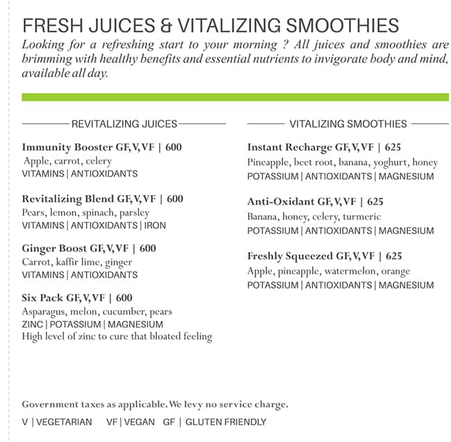 Menu at JW Cafe, Mussoorie