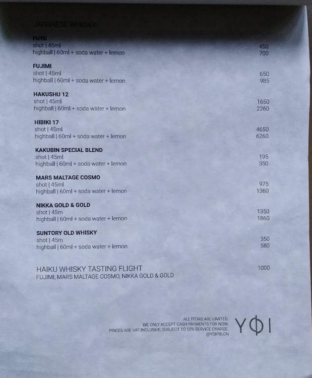 Menu at YOI x Hamaru Yakitori & Sushi pub & bar, Makati