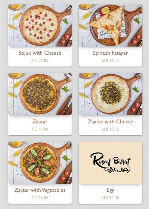Menu at Raseef Beirut رصيف بيروت دبي restaurant, Dubai