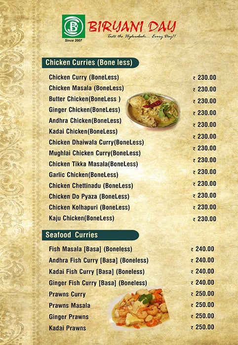 Menu at Biryani Day - Since 2007, Bengaluru