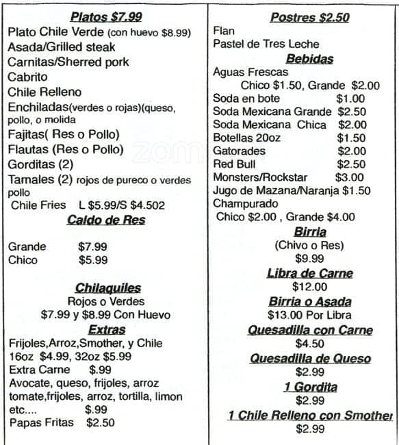 Menu at Celestial Bakery & Deli, Denver