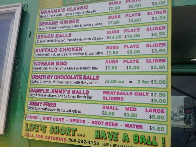 Jimmy Meatballs Mobile Food Truck Menu - Urbanspoon/Zomato