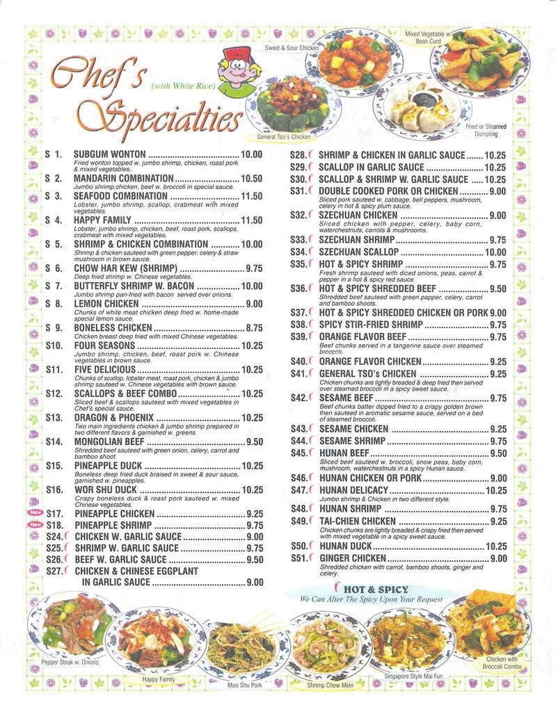 Menu at Kin's Wok In Ghent restaurant, Norfolk, 222 W 21st St H