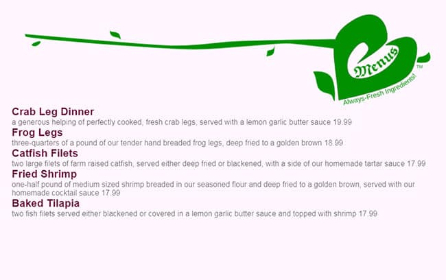 Menu at Starvin Marvin's restaurant, Branson, W 76 Country Blvd