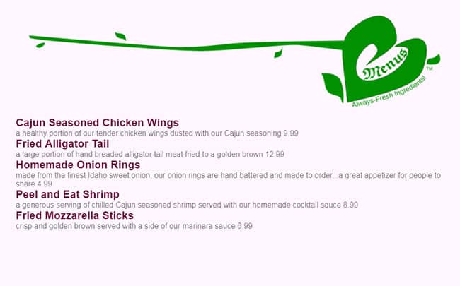 Menu at Starvin Marvin's restaurant, Branson, W 76 Country Blvd