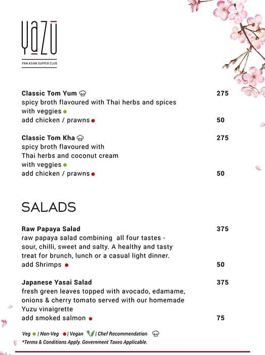 Menu at Yazu - Pan Asian Supper Club, Mumbai