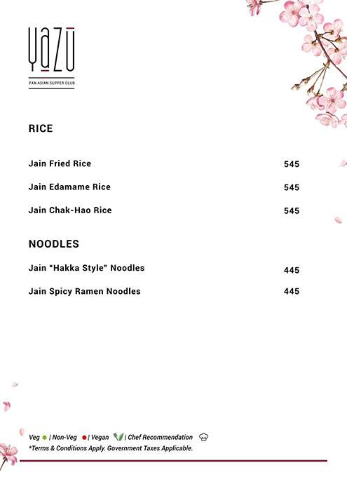 Menu at Yazu - Pan Asian Supper Club, Mumbai