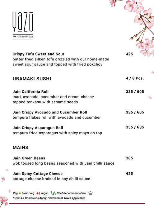 Menu at Yazu - Pan Asian Supper Club, Mumbai