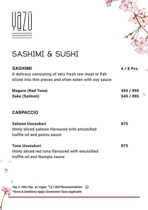 Menu at Yazu - Pan Asian Supper Club, Mumbai
