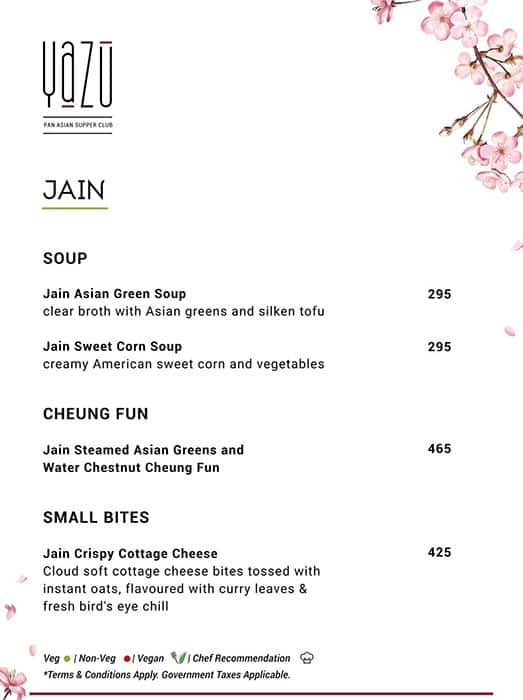 Menu at Yazu - Pan Asian Supper Club, Mumbai