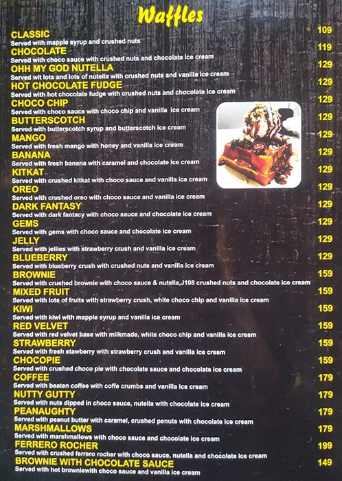 Menu at Waffle Jack, Ghaziabad