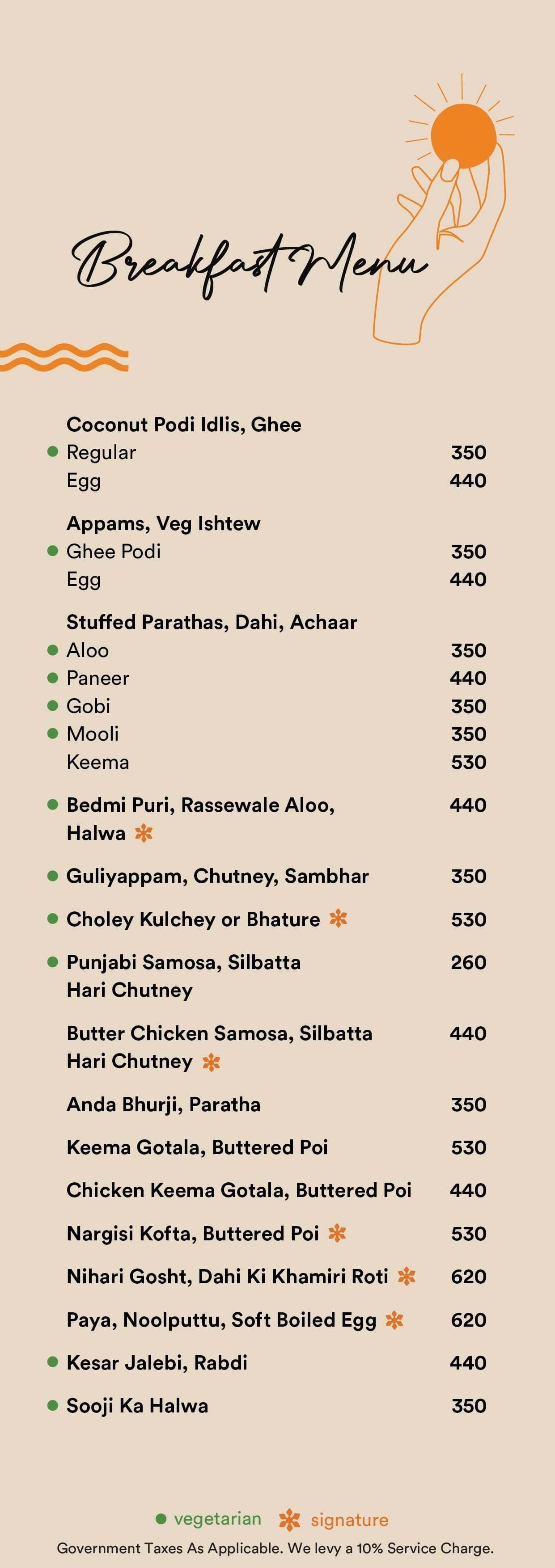 Menu of Bawri, Assagao, Goa
