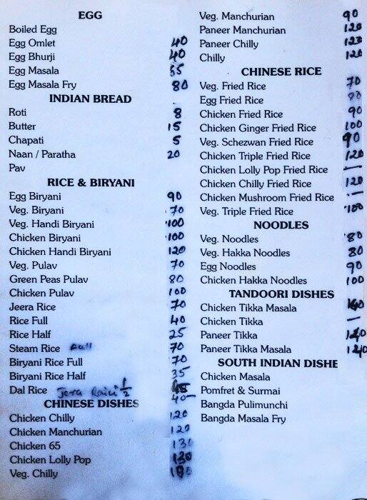 Menu at Om sai ram lunch home, Mumbai, 4V28+H4J