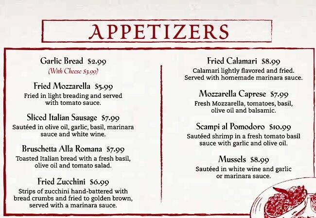 Menu at Adriatic Cafe Italian Grill, Jersey Village, Northwest Fwy