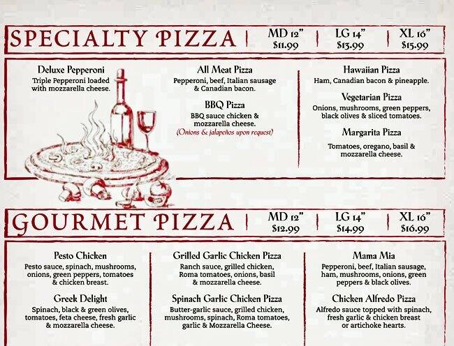 Menu at Adriatic Cafe Italian Grill, Jersey Village, Northwest Fwy
