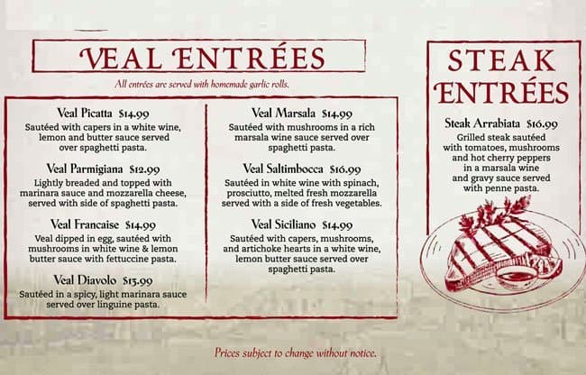 Menu at Adriatic Cafe Italian Grill, Jersey Village, Northwest Fwy