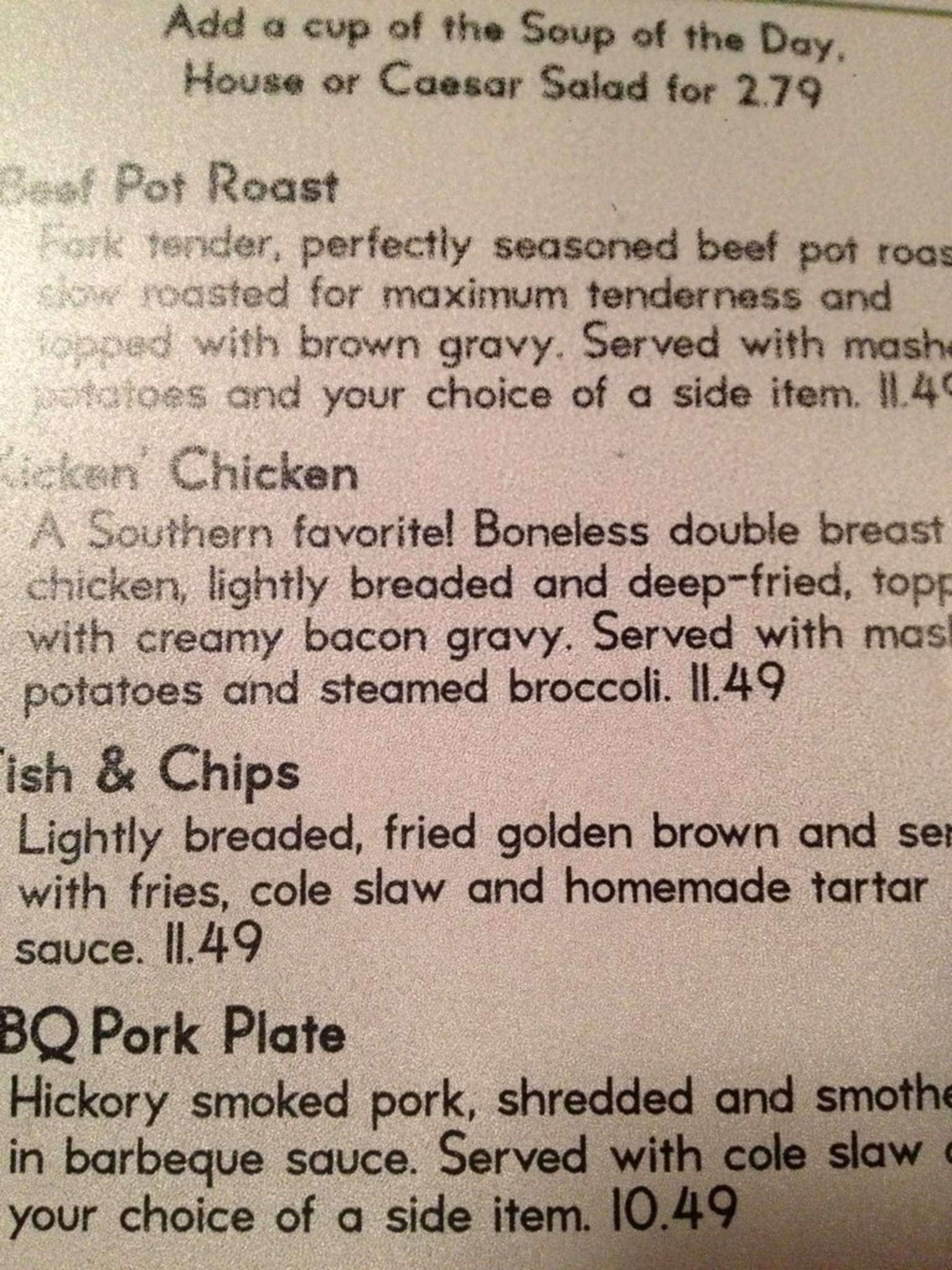 Menu at Harrison's Grill & Bar, Clinton