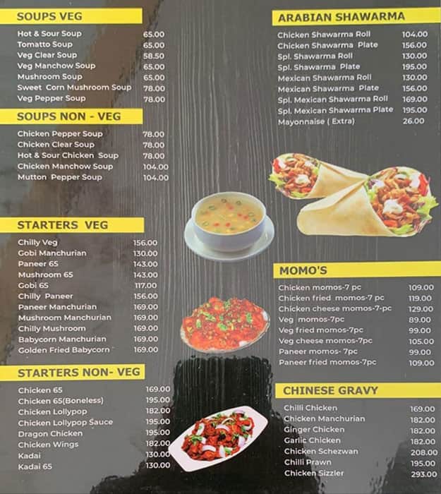 Menu of Habibi Restaurant And Chai Point, Sholinganallur, Chennai