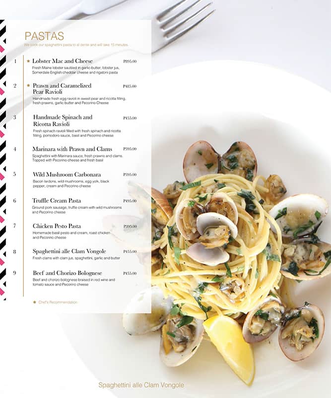 Menu at Bizu desserts, Makati, Powerplant Mall