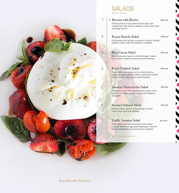 Menu at Bizu desserts, Makati, Powerplant Mall