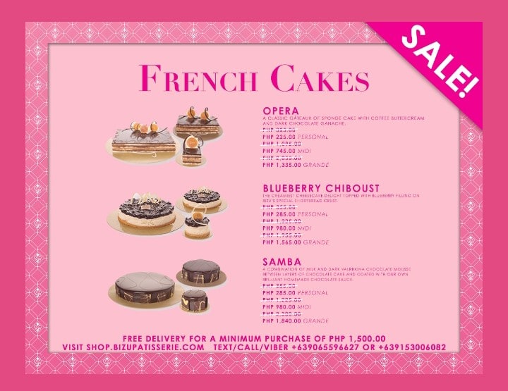 Menu at Bizu desserts, Makati, Powerplant Mall