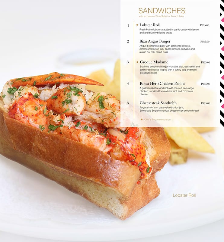 Menu at Bizu desserts, Makati, Powerplant Mall