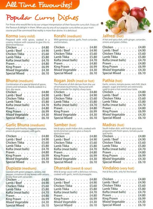 Menu at Smashie's Eccles restaurant, Eccles