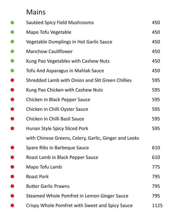 Menu at Tamari - Vivanta Goa, Dona Paula