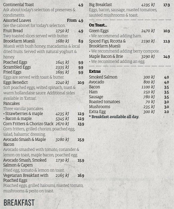 Menu at Jamaica Blue cafe, Burwood, 100 Burwood Rd