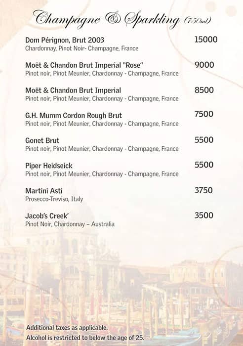 Menu at Bella Cucina, Gurugram