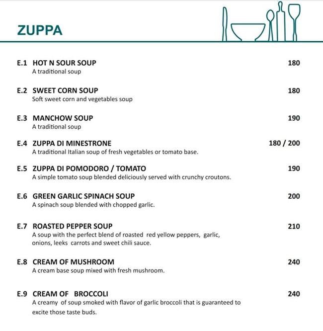 Menu of Laa Unico, Swargate, Pune