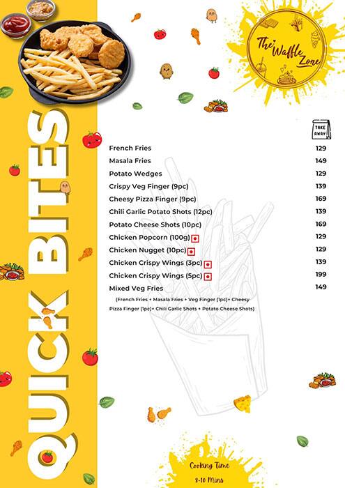 Menu of The Waffle Zone, Porur, Chennai