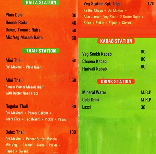 Menu at Veg Station, Noida