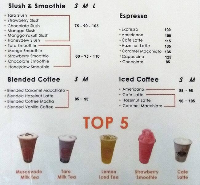 Menu at Linsanitea Cafe, Manila, Manila Ocean Park