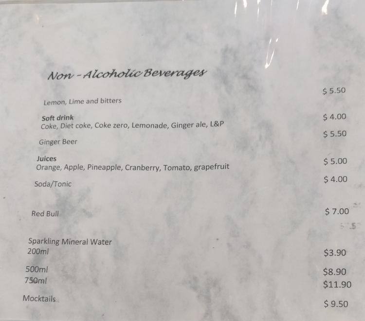 Menu at The Barracuda Restaurant and Bar, Auckland