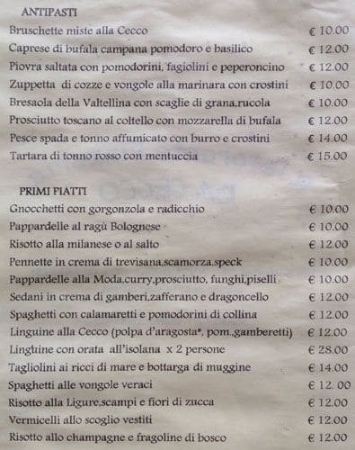 Da Cecco a Milano: Foto del Menu con Prezzi - Zomato Italia