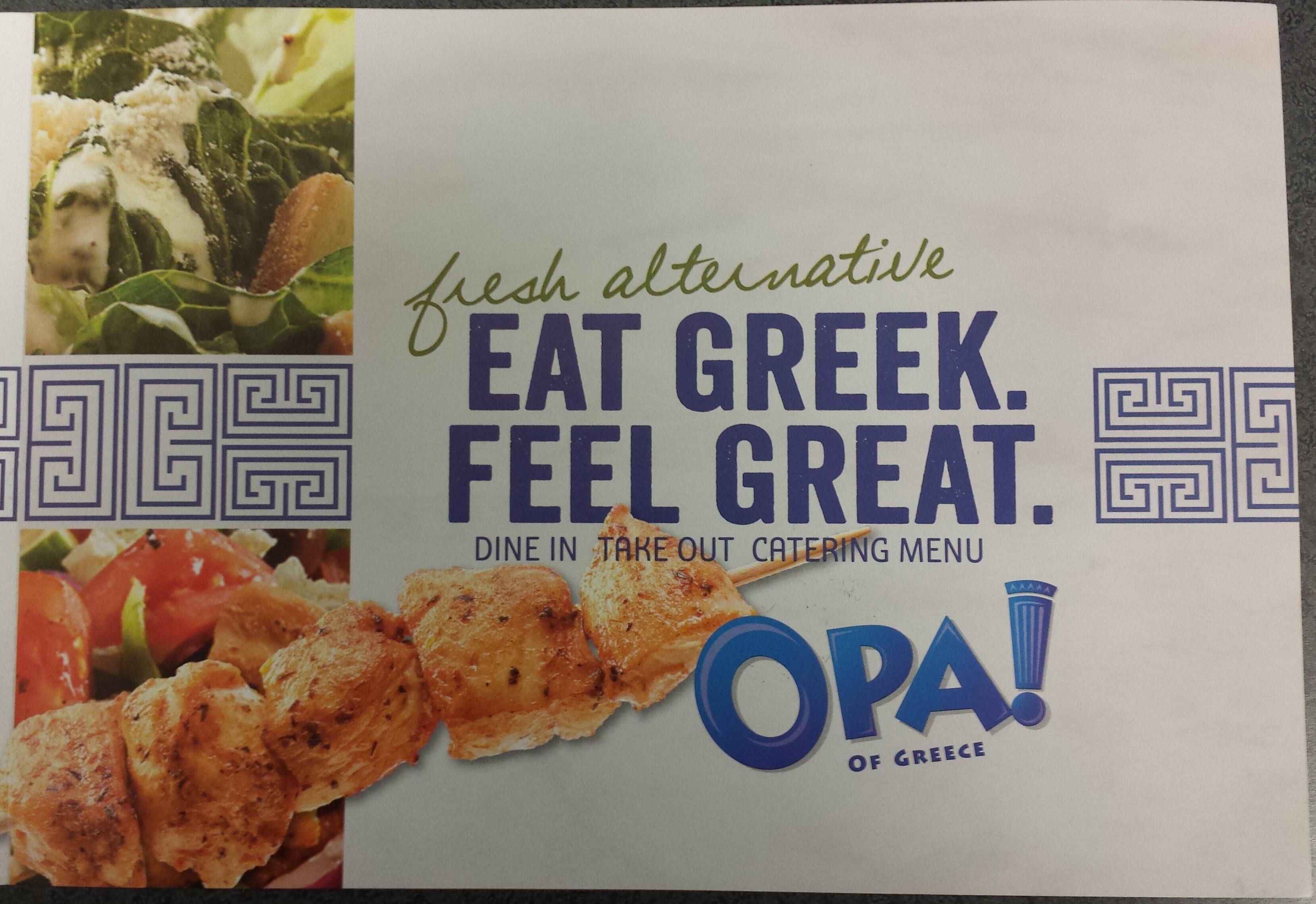 Menu at OPA! Of Greece Fifth Avenue Place. fast food, Calgary, 425 1 ...