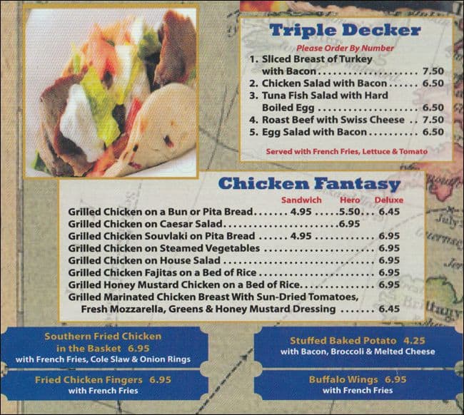 Menu at Atlantis Diner restaurant, New York City, Foster Ave