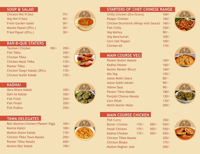 Menu of Angithi Restaurant, Gulmohar Colony, Bhopal