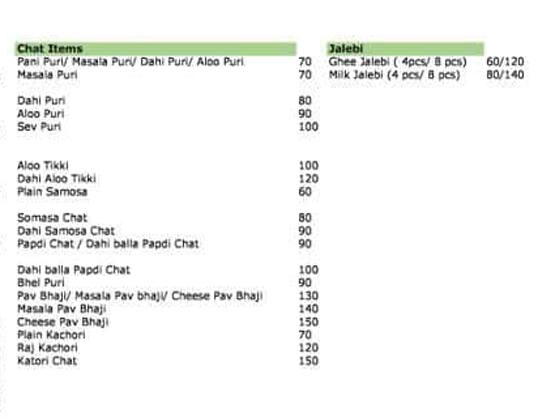 Menu at Masala Hut, Vijayawada