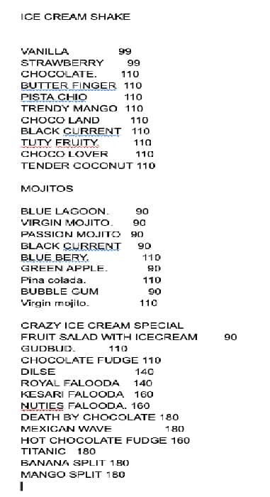 Menu of Juice Hub, Magadi Road, Bangalore