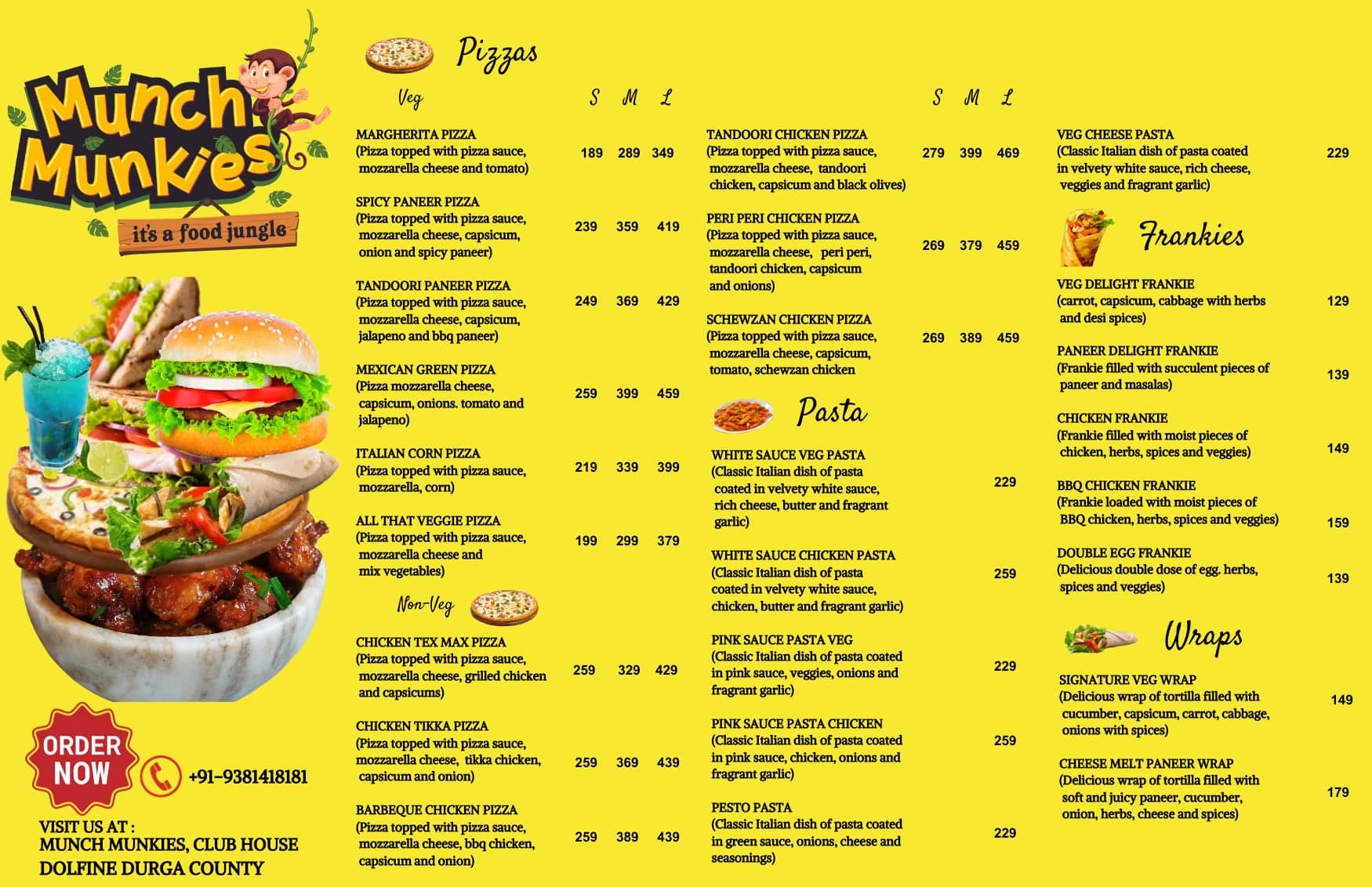 Menu of Munch Munkies, Hafeezpet, Hyderabad