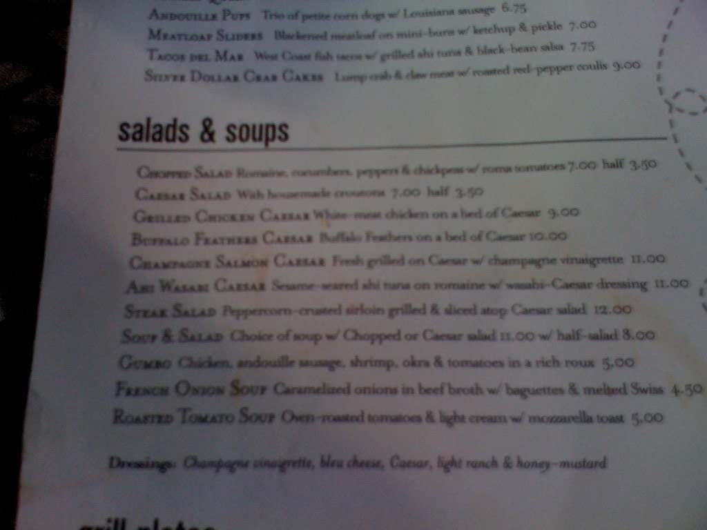 Menu at Jackson's Bar & Bistro, Homewood