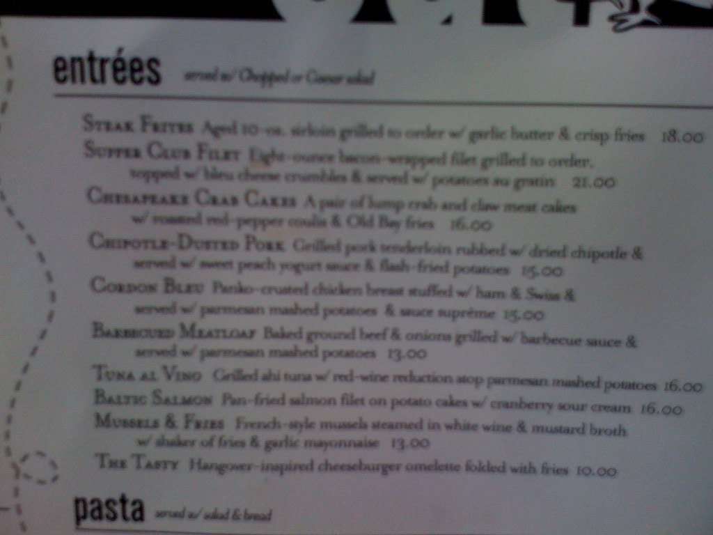 Menu at Jackson's Bar & Bistro, Homewood