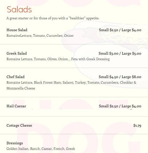 Menu at Dog Daze Gourmet Hot Dogs restaurant, Canton