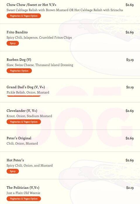 Menu at Dog Daze Gourmet Hot Dogs restaurant, Canton