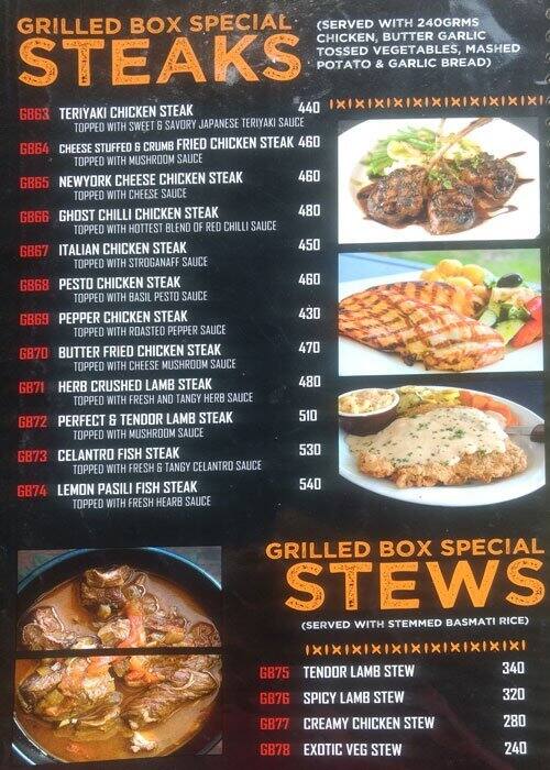 Menu at The Grill Box, Hyderabad, C