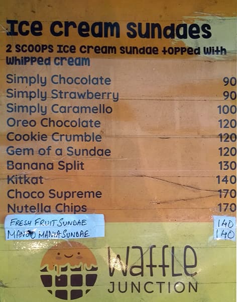 Waffle Junction Menu, Menu for Waffle Junction, Sector 5, Salt Lake ...